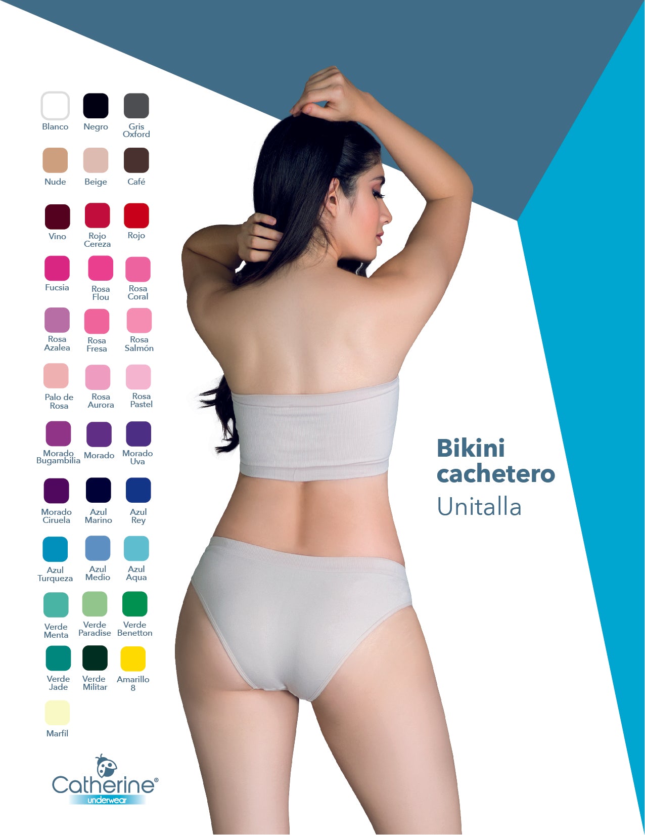 Bikini cachetero de microfibra liso colores unitalla dama – Bonetera De Angel