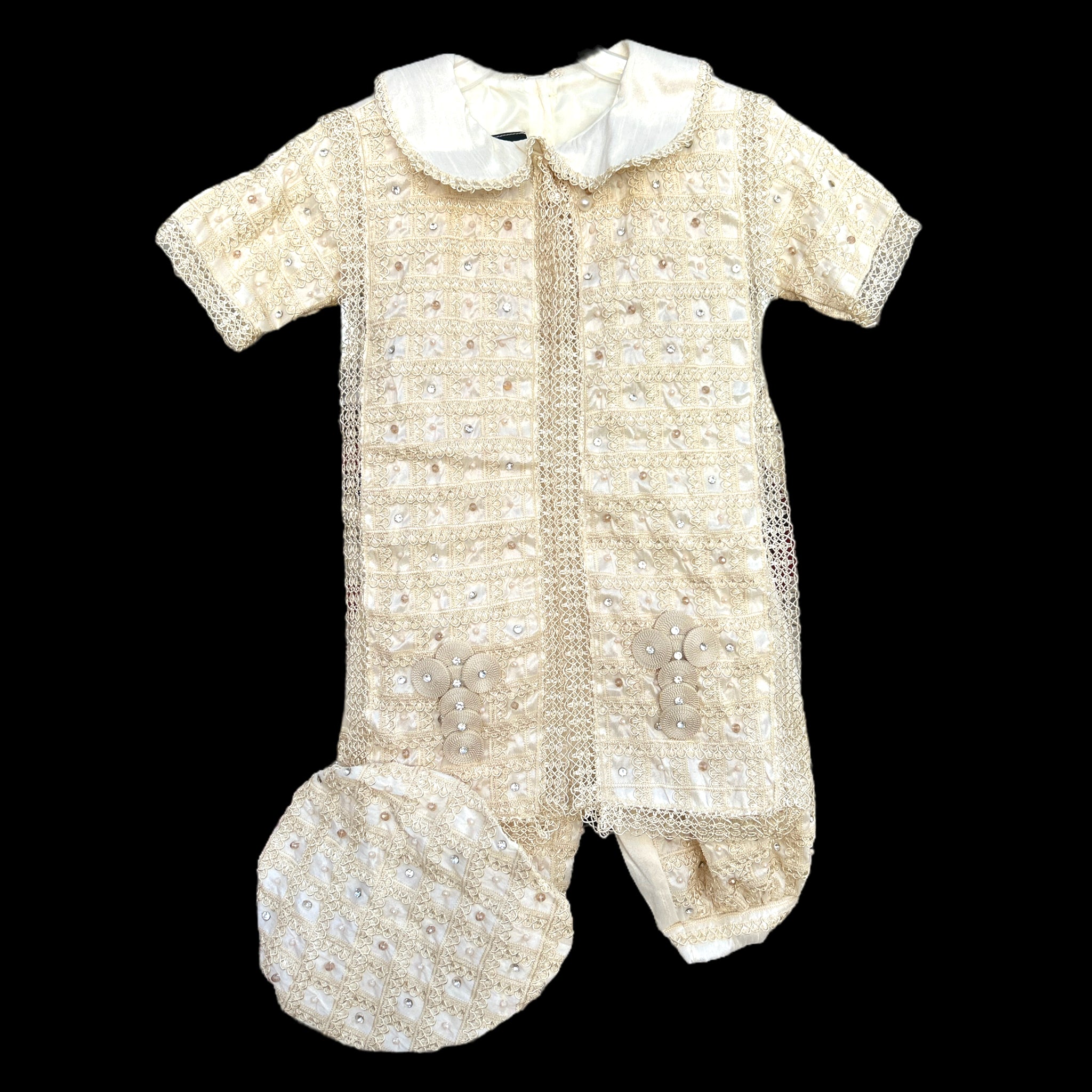 Ropón bautizo decorado a mano unitalla #075 español niño – Bonetera De ...